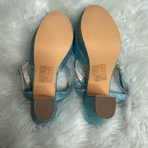 B.A.I.T | Shoes | Bait Blue Glitter Strappy Peep Toe Heels Size 65 ...